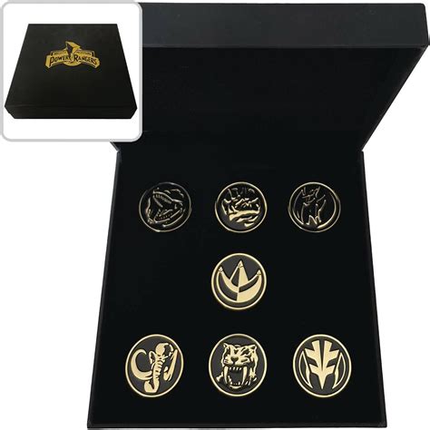 Mighty Morphin Power Rangers Power Coins 24k Gold Plated Pin Box Set