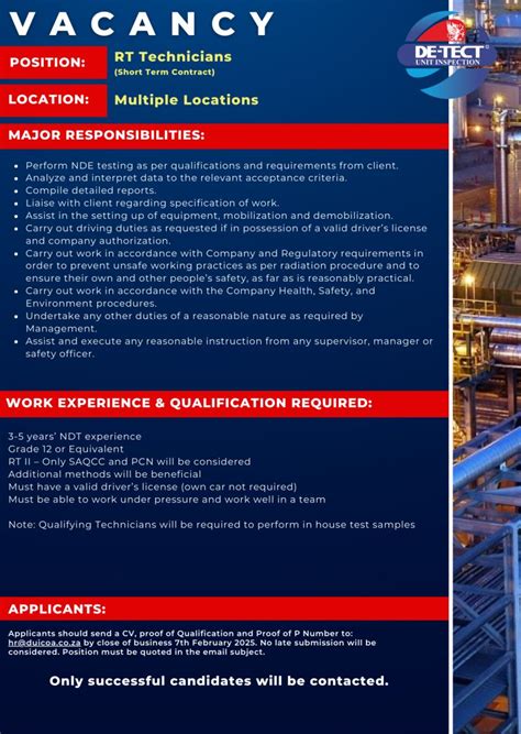 Rt Technicians Short Term Contract 📍multiple Locations If Youre