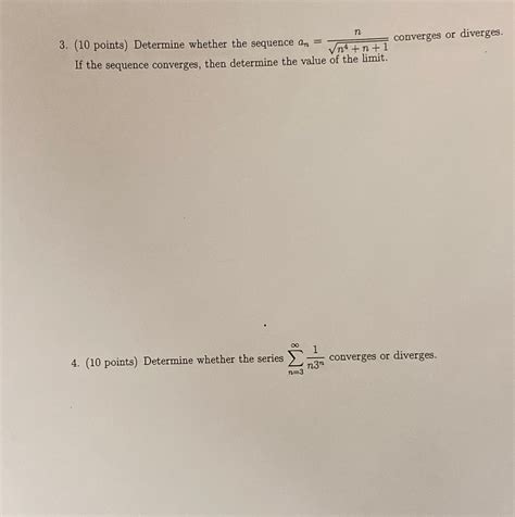 Solved 10 ﻿points ﻿determine Whether The Sequence