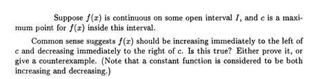Solved Suppose F X Is Continuous On Some Open Interval I Chegg