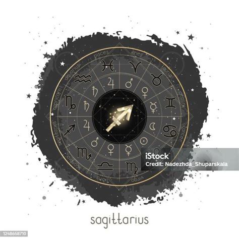 Vektorillustration Mit Horoskopkreis Piktogramme Astrologie Planeten