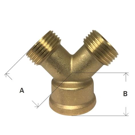Cast Brass Hose Brass Y Shape Connector