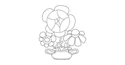 Kolorowanka Piękne kwiaty w wazonie Coloring for Kids