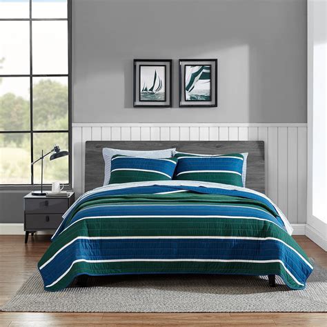 Nautica Queen Quilt Set Reversible Cotton Bedding With