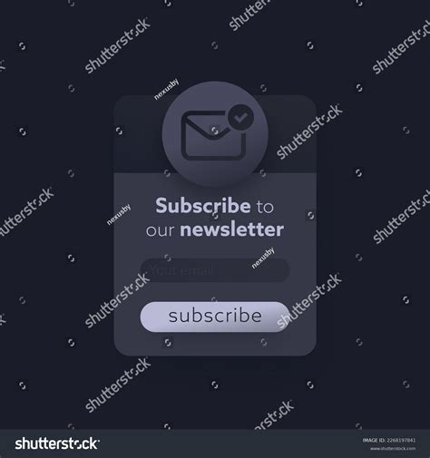 Subscribe Newsletter Form Dark Ui Design Stock Vector Royalty Free 2268197841 Shutterstock