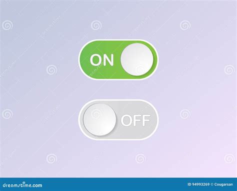 Vector Flat Icon On And Off Toggle Switch Button Stock Vector Illustration Of Responsive