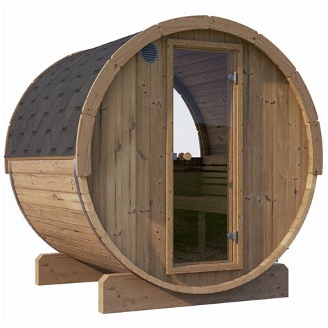 saunalife e7w 4 person barrel sauna w panoramic window 71 x81