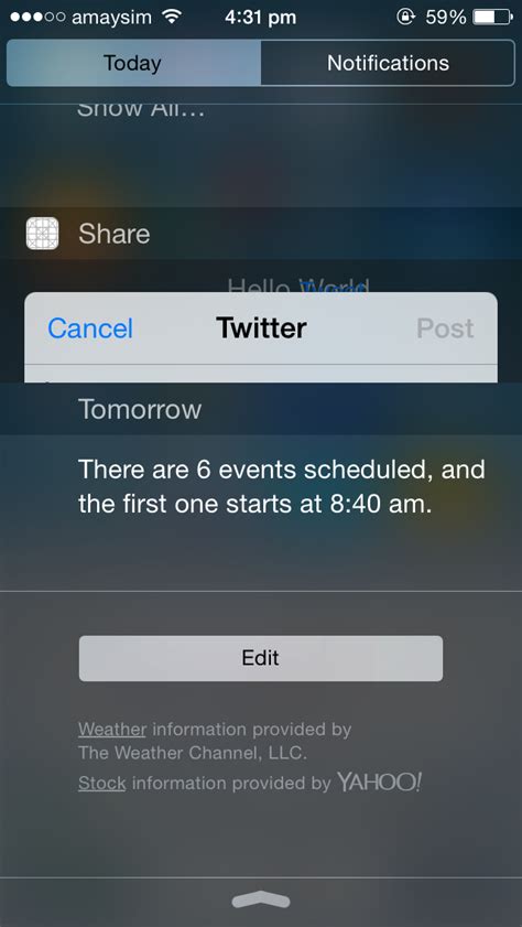 Objective C Ios Today Widget Slcomposeviewcontroller Not Displaying Properly Stack Overflow