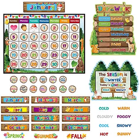 Calendar Bulletin Board Set Calendar Seasons Weather Chart Ctp