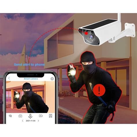 Безжична камера за наблюдение със соларен панел за зареждане ъгъл 90 градуса Emag Bg