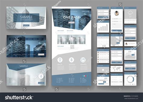 웹 사이트 템플릿 페이지 디자인 머리글 스톡 벡터로열티 프리 612318269 Shutterstock