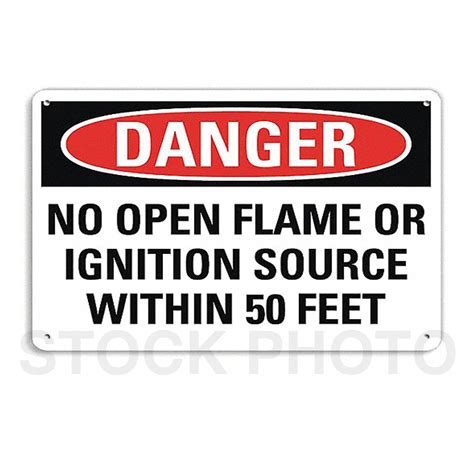 Lyle U3 1825 NP 10X7 No Open Flame Or Ignition Source Sign