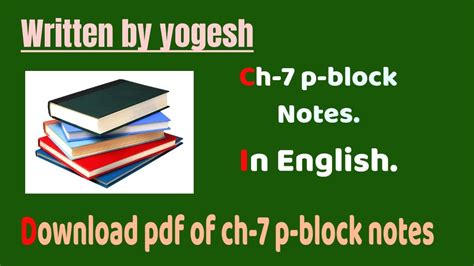 Class P Block Notes L P Block Short Notes Class L Chemistry Ch