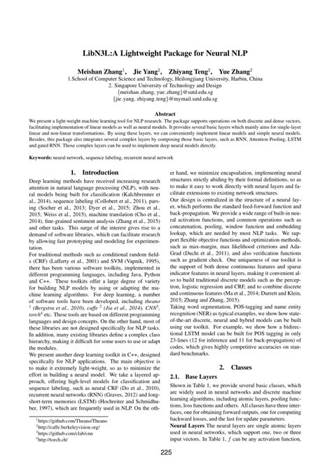 Pdf Libn3l A Lightweight Package For Neural Nlp