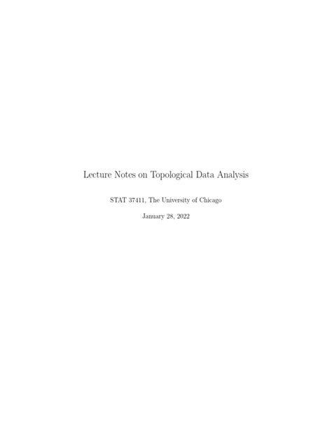 Topological Data Analysis Pdf Vector Space Topology