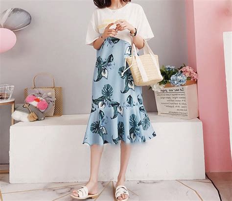 Badu Bg Дамска ежедневна дълга рокля с флорален десен за бременни жени Badu Bg