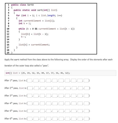 Solved 1 Public Class Sorta 2 3 Public Static Void Chegg Com