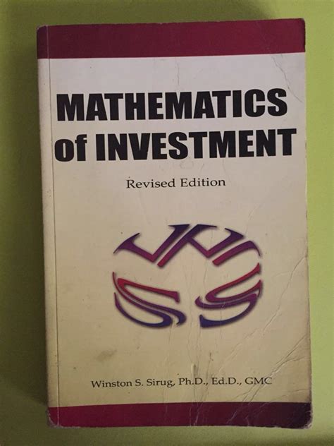 Mathematics Of Investment Revised Edition Hobbies Toys Books Magazines Textbooks On