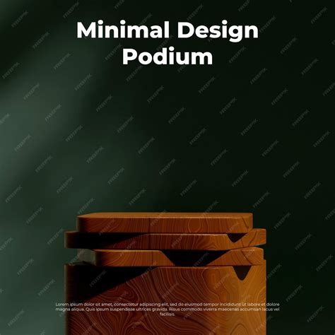 사각형 녹색 벽 배경에서 나무 질감 연단 3d 렌더링 이미지 빈 이랑 프리미엄 Psd 파일