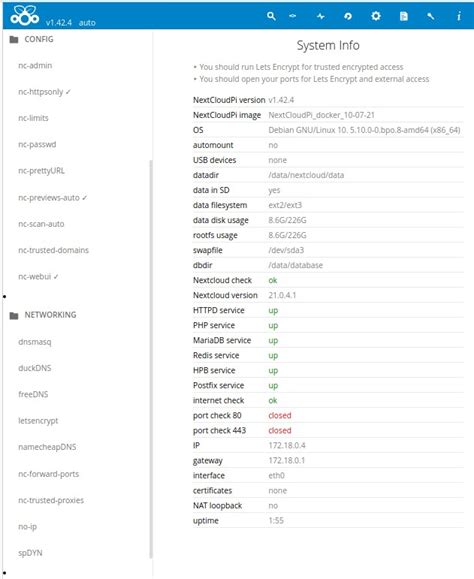 Dont View On Nextcloudpi Web Panel Nc Database And Nc Datadir 📦
