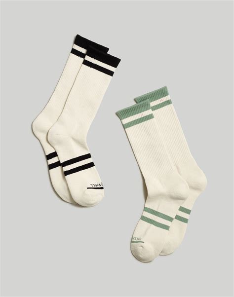 Two Pack Striped Crew Socks