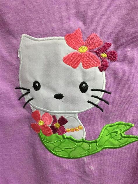 Kitty Mermaid Applique File 3 00 Kitty Hello Kitty Applique