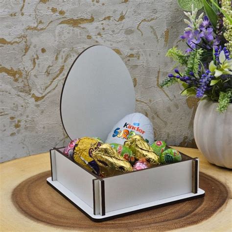 White Mdf Easter Egg Mini Hamper Craft Shapes Direct