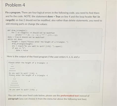 Solved Problem 4 Fix A Program There Are Four Logical