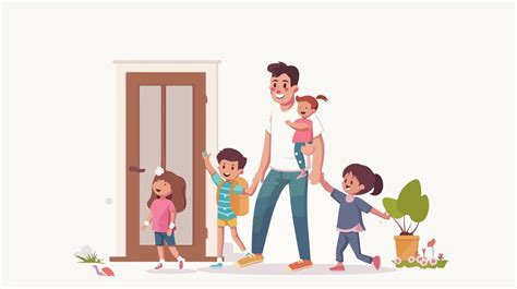 Escena Vectorial Alegre De Pai Sendo Bem Vindo Para Casa Vetor Premium Gerado Com Ia