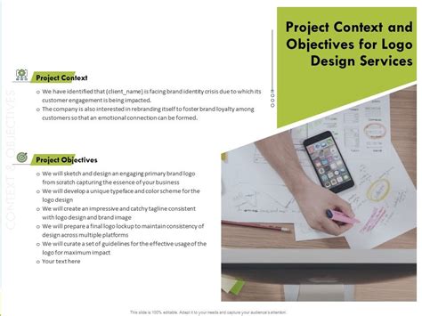 Project Context And Objectives For Logo Design Services Ppt Powerpoint File Display
