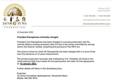 Zuma Initiates Private Prosecution Against President Cyril Ramaphosa