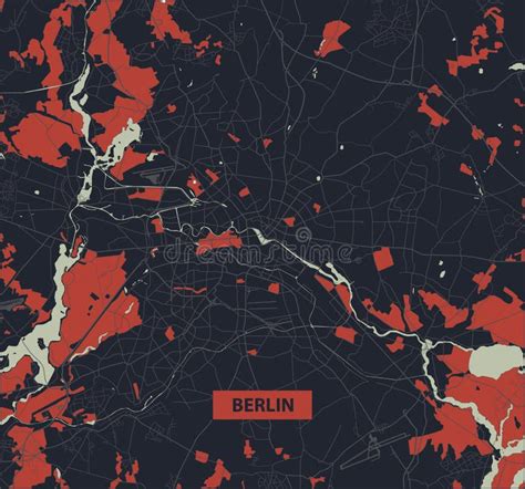 Mapa De La Ciudad De Berlín Calles De Berlín Alemania Mapa De Calle Ilustración del Vector