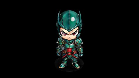 A Chibi Style Illustration Of A Green Armored Wa Download Free 3d Model By Klrxyz [129cd35