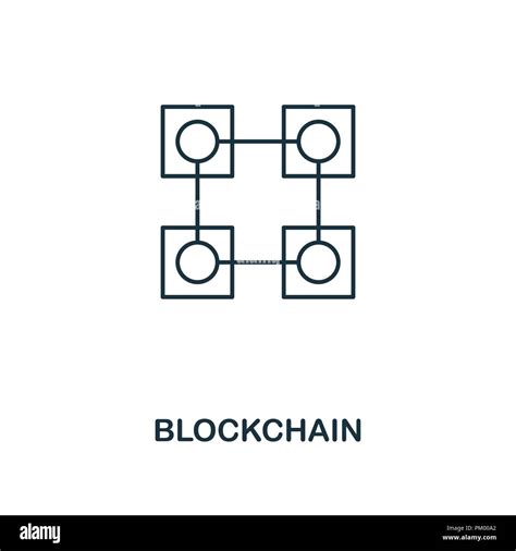 Blockchain Outline Icon Monochrome Style Design From Crypto Currency Collection Ui Pixel