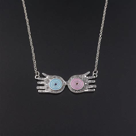 Luna Lovegood Glasses Necklace Hand Shape Necklaces And Pendants Double