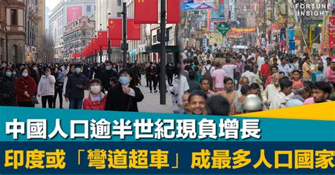 全球人口大國｜中國人口逾半世紀現負增長 印度或「彎道超車」成最多人口國家 Fortune Insight