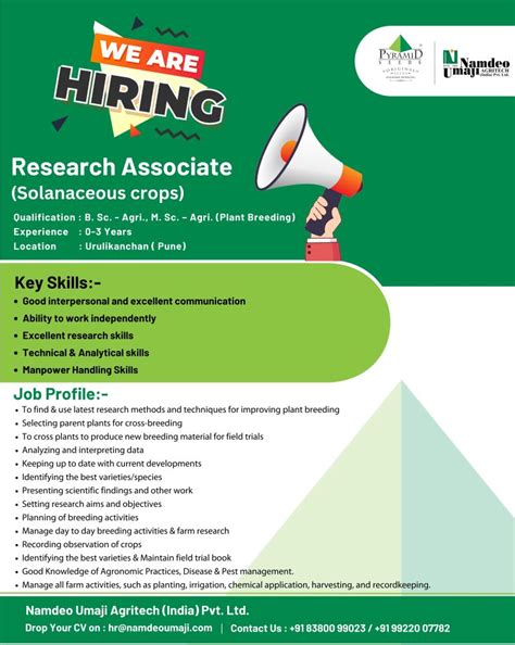 We Are Hiring Namdeo Umaji Agritech India Pvt Ltd