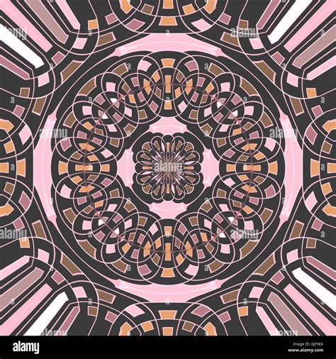 Pink And Dark Grey Complex Geometric Abstract Algorithmic Digital Art