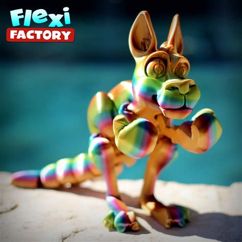 Stl File Flexi Print In Place Kangaroo And Joey 🦘・3d Printer Model To