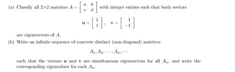 Solved A Classify All 22 Matrices A Acbd With Integer Chegg