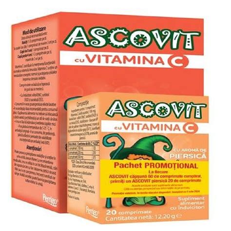 Ascovit 100mg X 60 Comprimate Capsuni Ascovit Piersica 100mg X 20 Comprimate Pachet Promo