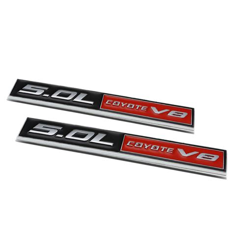 Dna Motoring Em As 50l Coyote V8 Bk Rd X2 2 X Metal Emblem Decal Logo