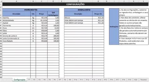 Planilha Precificação de Receitas Automática Elo7
