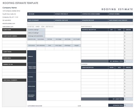 Download Gutter Estimate Template Estimate Template Pricing Images