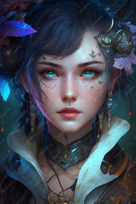 Premium Photo Beautiful Anime Girl With An Eccentric Makeup Creative Ai