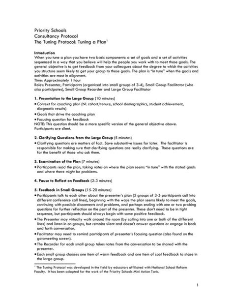 Priority Schools Consultancy Tuning Protocol Pdf