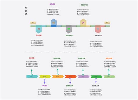 水平时间轴模板 在线模板下载