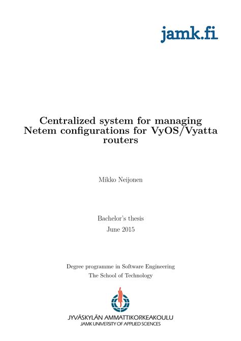 Centralized System For Managing Netem Configurations For Vyos Vyatta