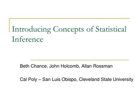 PPT Introducing Concepts Of Statistical Inference PowerPoint