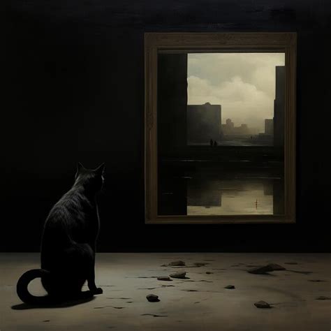 Premium Photo Black Cat Watching Outside